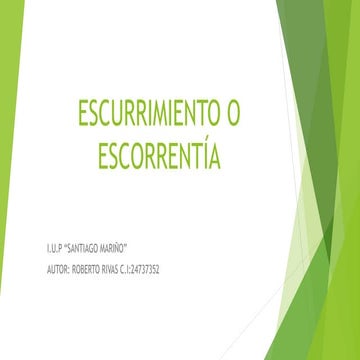 Escurrimiento o escorrentía | PPTX