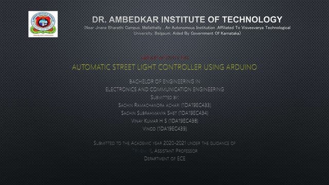 Smart street lighting control system project PPT | PPTX