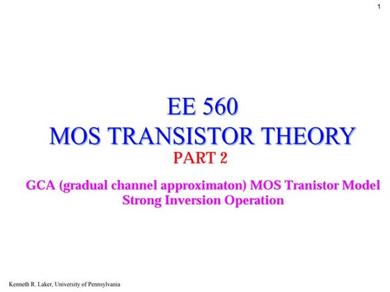 Mosfet Small Signal Model Ppt Computer Networking Computing
