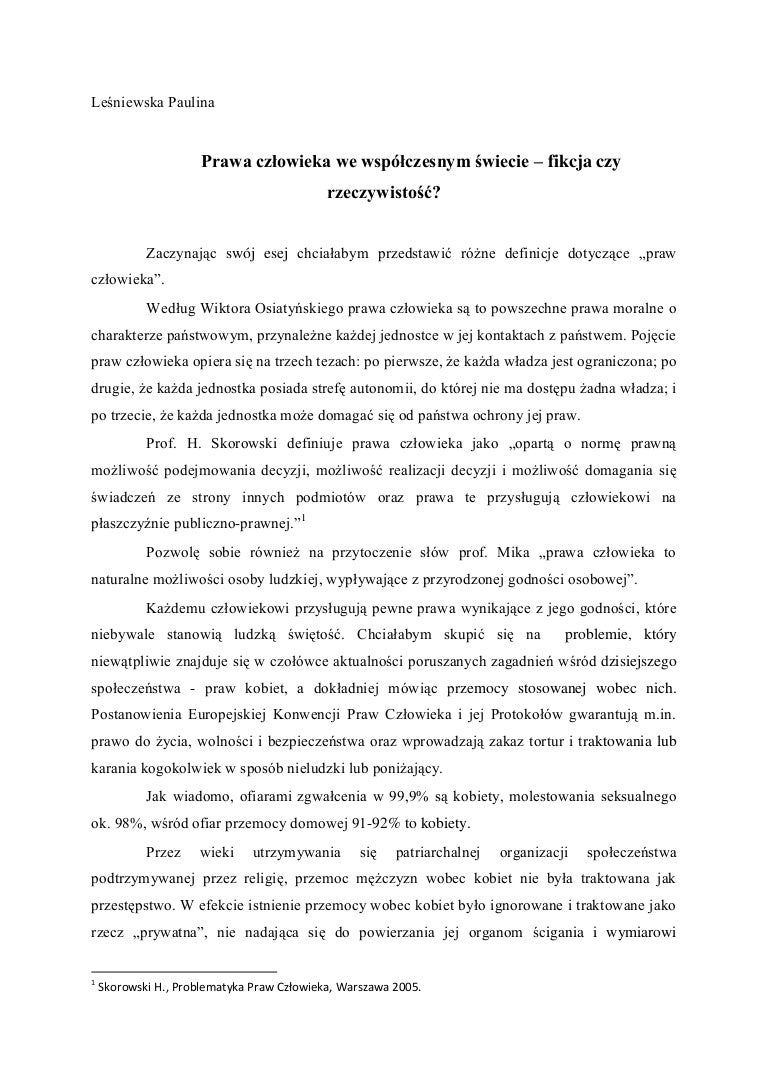 Esej prawa człowieka