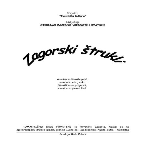 Esej - Projekt Zagorski Strukli | DOC
