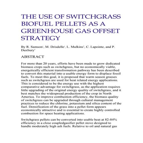 Ese Switchgrass Biofuel Pellets | DOCX