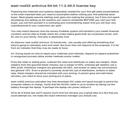 eset nod32 antivirus 64-bit 11.2.49.0 license key | PDF
