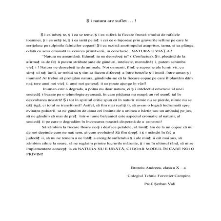 Eseu si natura are suflet... | DOCX