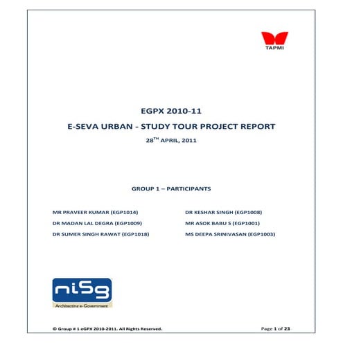 E seva urban- project report | PDF