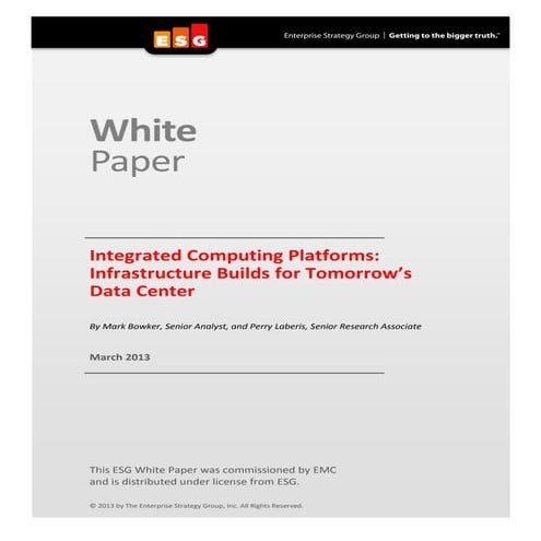 White Paper: Integrated Computing Platforms - Infrastructure Builds for ...