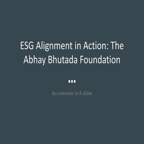 ESG Alignment in Action - The Abhay Bhutada Foundation | PDF