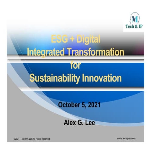 ESG + Digital Integrated Transformation for Sustainability Innovation | PPT