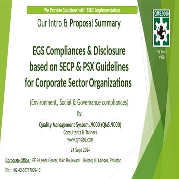 ESG Proposal for Corporate Sector by QMS900_ Sept 2024.pptx | Business ...