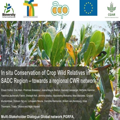 In situ Conservation of Crop Wild Relatives in SADC Region – towards a ...