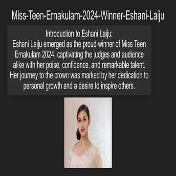 Miss-Teen-Ernakulam-2024-Winner-Eshani-Laiju | PDF