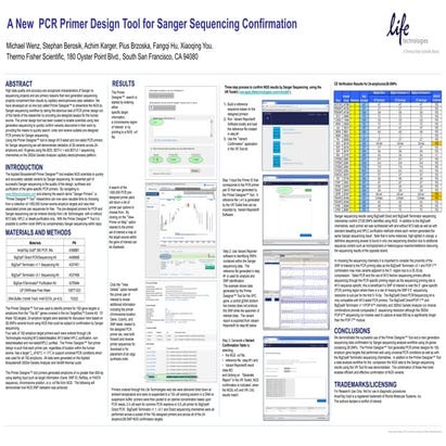 PCR Primer Design Tool for Sanger Sequencing Confirmation | PPT