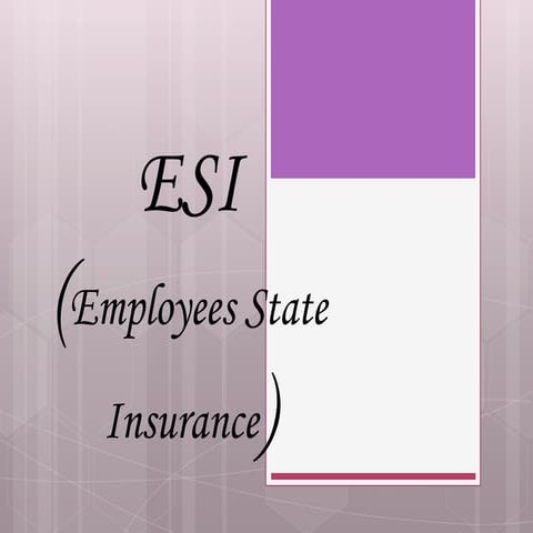 ESI | PPT