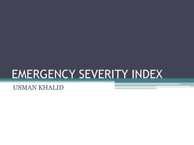 The Emergency Severity Index | PPTX