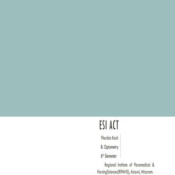 ESI Act(Employees State Insurance). 1948 | PPTX