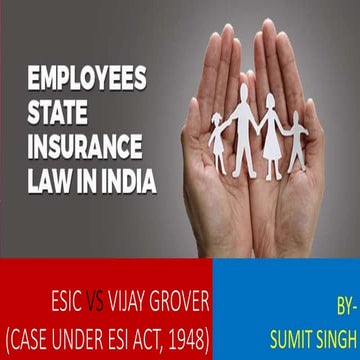 Employees State Insurance Law In India | PPTX