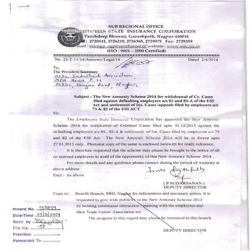 Esic amenity scheme 2014 | PDF