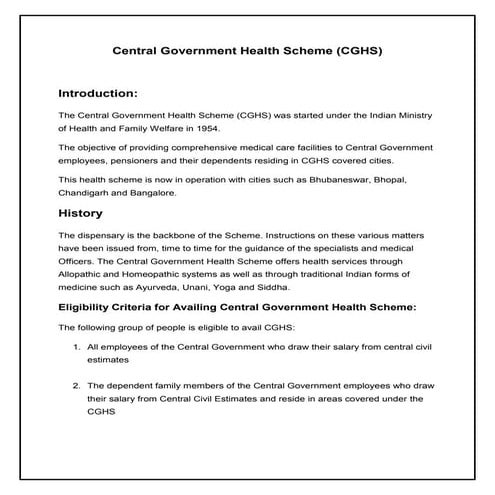 Cm health insurance scheme | DOCX