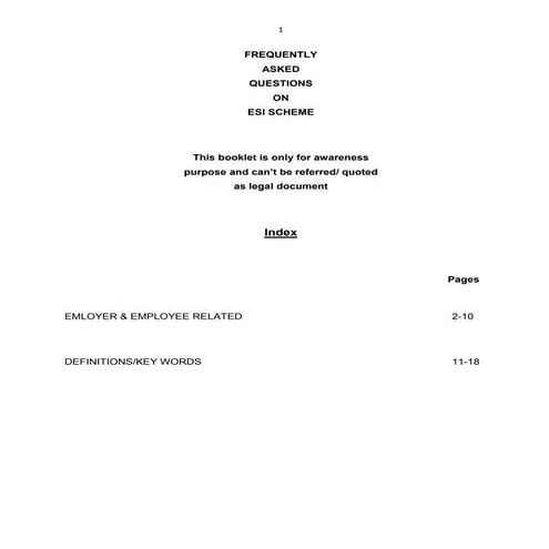 Esic faq booklet | PDF