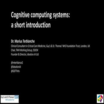 ESICM Vienna 2017 - cognitive analytics | PPTX