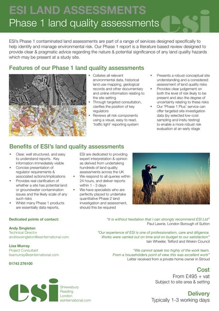 Esi Phase 2 Site Assessments | PDF | Civil Engineering Industry | Industries