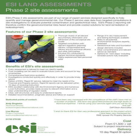 Esi Phase 2 Site Assessments | PDF