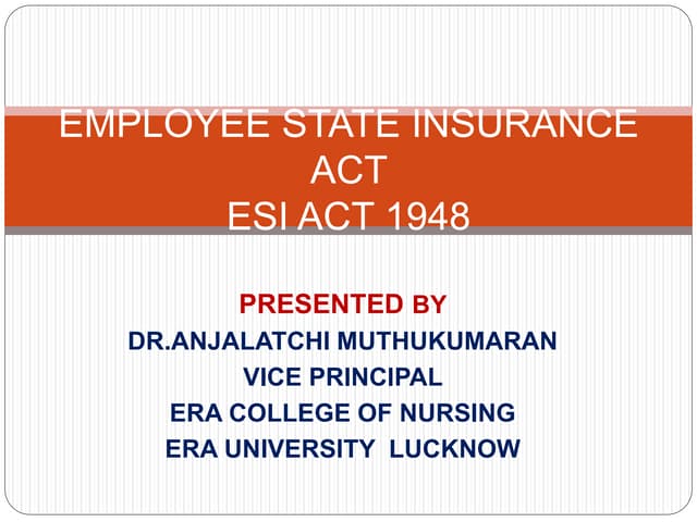 PRESENTATION OF ESIC | PPT