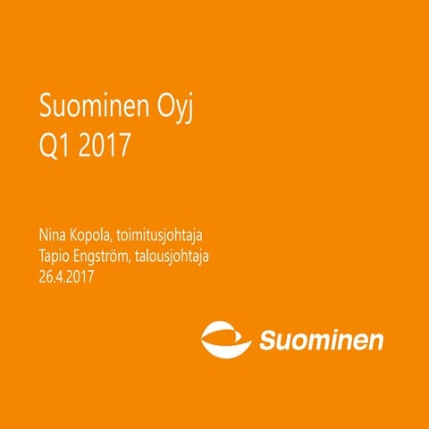 Suominen Corporation results Q4 and FY 2017 | PDF