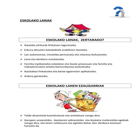 Eskolako lanak (jatorrizkoa euskaraz) | PDF