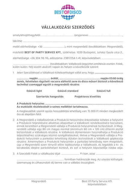 Tfcd modell szerzodes 2017 Tonyphoto | PDF