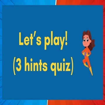 Three Hint Quiz for ESL Classroom Activity | PPTX