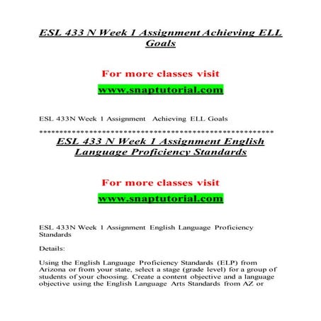 Esl 433 n Education Redefined-snaptutorial.com