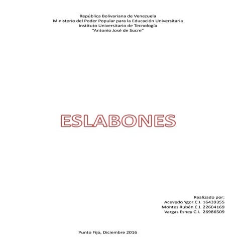 Eslabones- características . Mecanismo | PPTX
