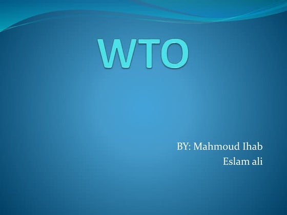 Wto assignment | PDF