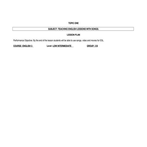 Esl lesson format | DOC