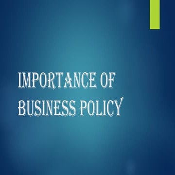Essentials of strategic management ( Business Policy) | PPTX
