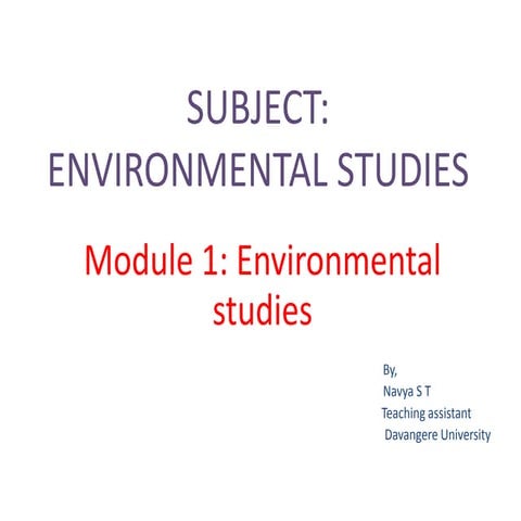 Environmental studies, module 1 | PPT