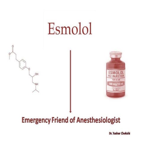 Esmolol ( Emergency Friend of Anesthesiologist) | PPTX | Medical Health