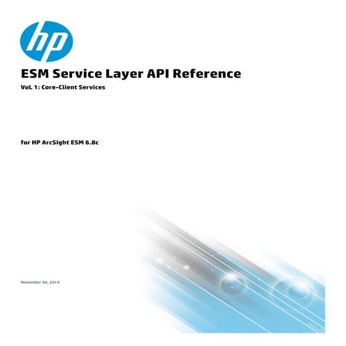 ESM Service Layer API Reference: Vol. 1: Core-Client Services | PDF