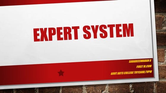 Introduction and architecture of expert system | PPT