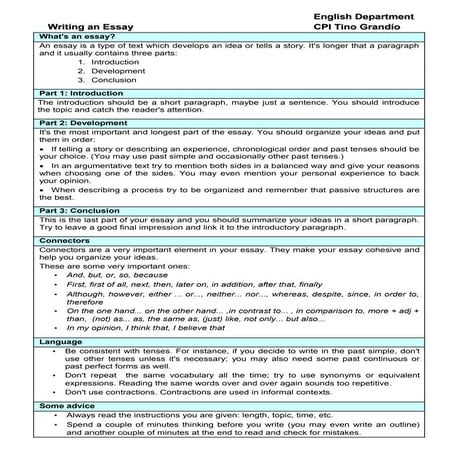 Eso 4 how to write an essay | PDF