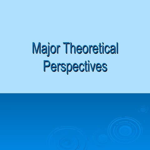 Major Theoretical Perspectives in Sociology | PPT