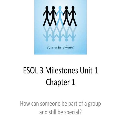 Esol 3 milestones unit 1 chapter 1 | PPTX
