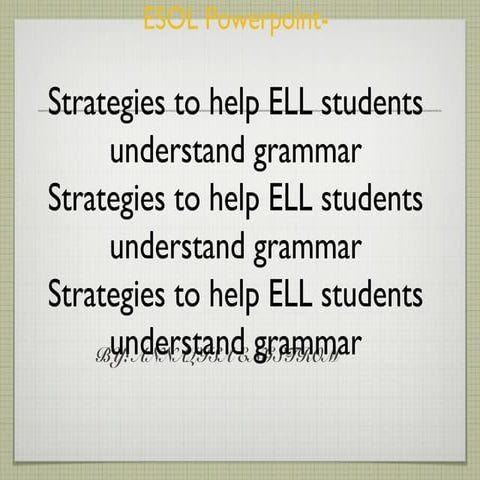 Esol Powerpoint Ppt