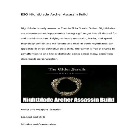ESO Nightblade Archer Assassin Build | PDF