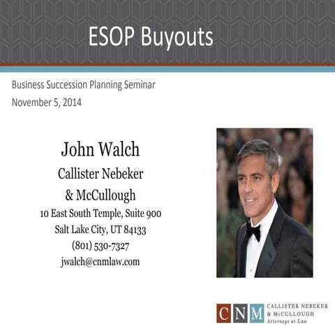 Employee Stock Onwership Plan (ESOP) Buyouts | PPT