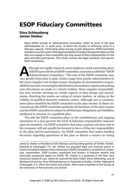 Warrants in ESOP Transactions | PDF