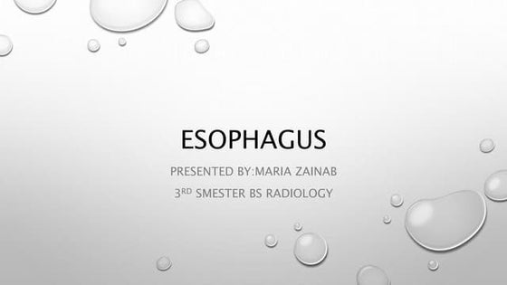 Esophagus | PPTX | Thyroid Disorders | Endocrine and Metabolic Diseases