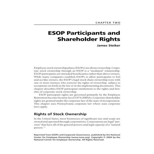 ESOP Participants and Shareholder Rights | PDF