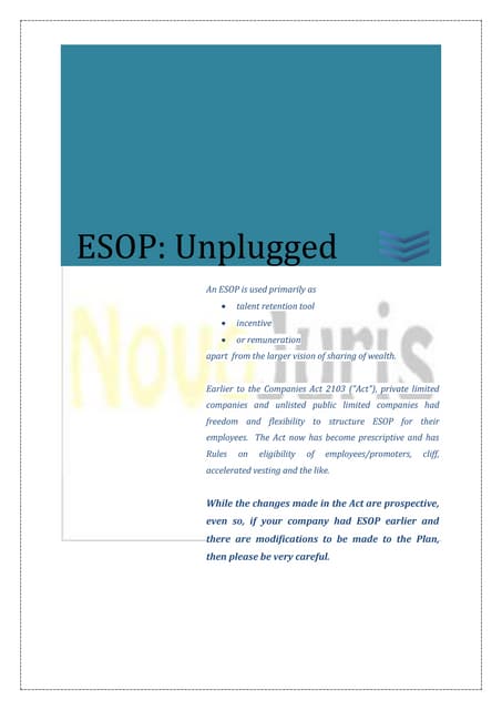 Understanding Esop & Its Importance. | PDF
